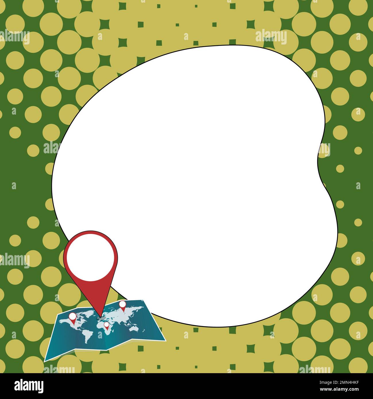 Speech Bubble With Important Message Above Map With Destination Point ...