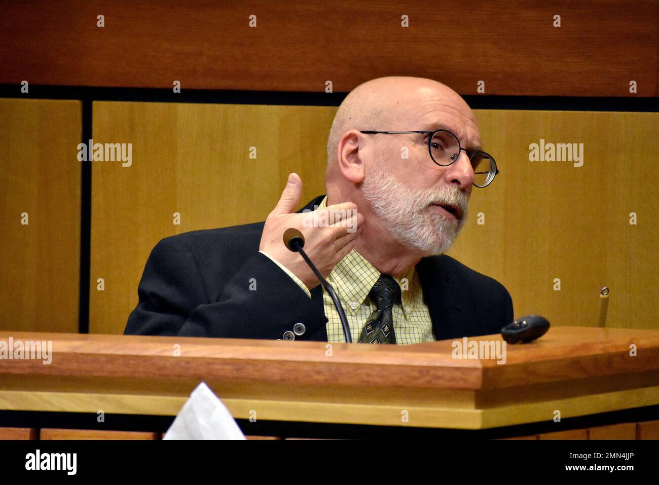 Dr. Robert Kurtzman describes the path of one of the bullets that hit Frank "Joey" Half Jr. in ...