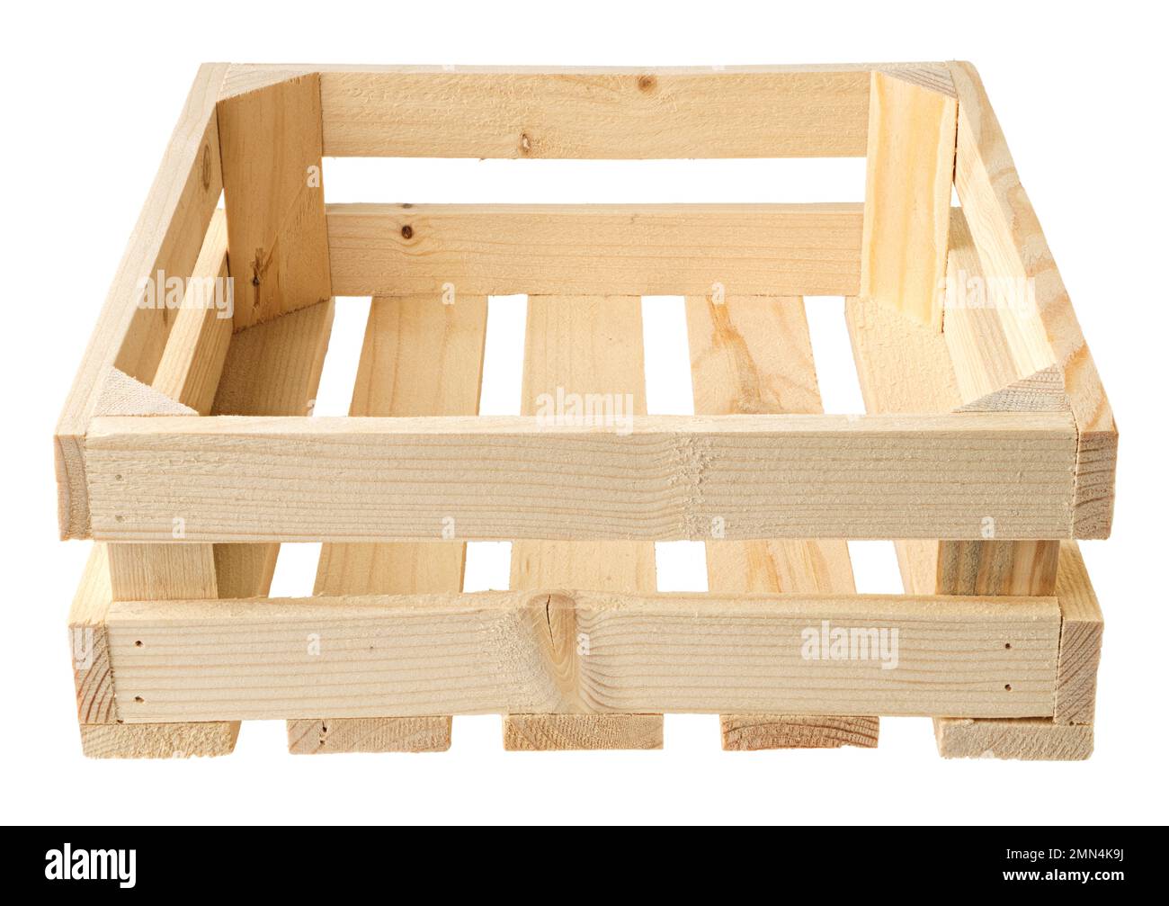Empty wooden crate, isolated on white background Stock Photo - Alamy