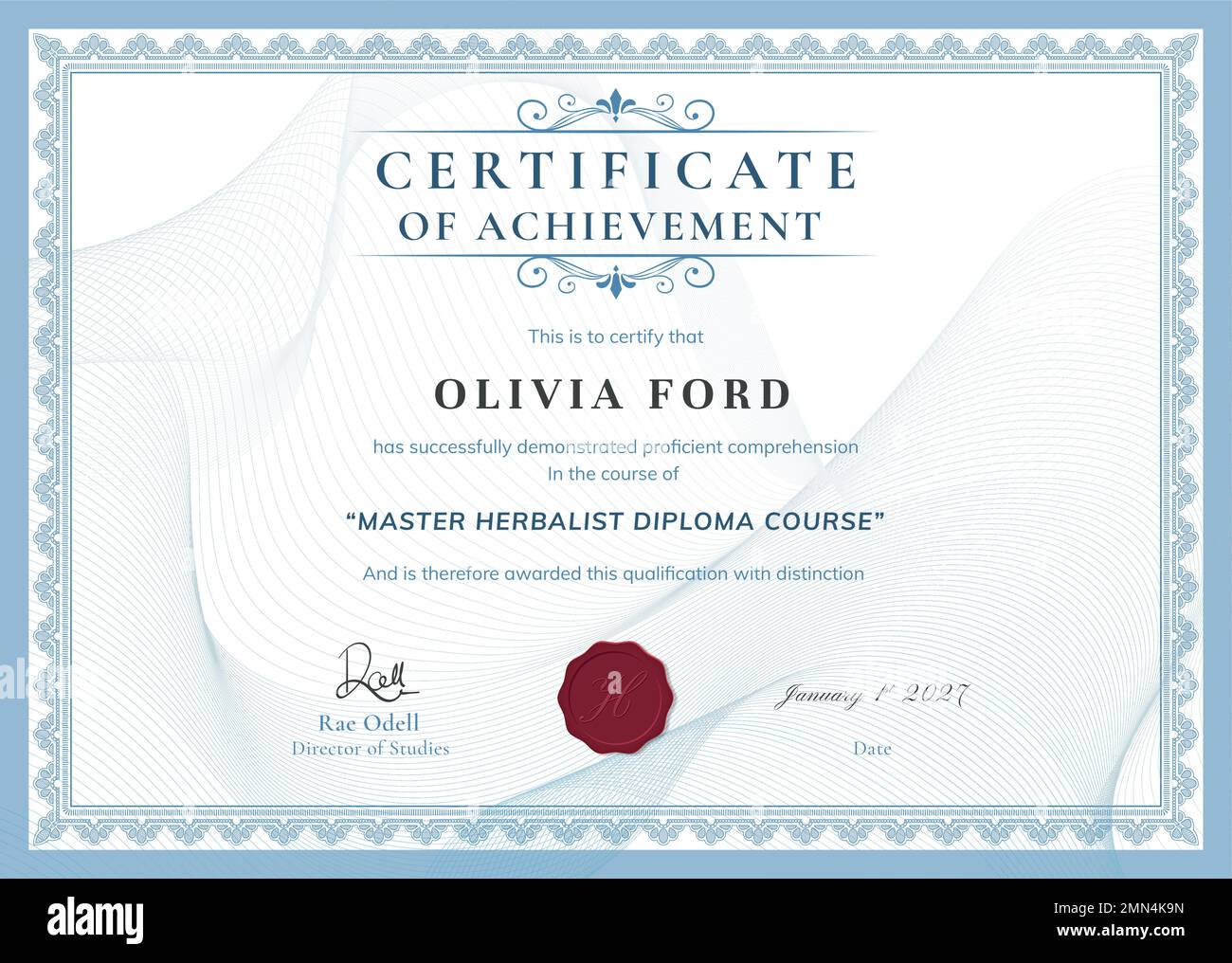 Vintage achievement certificate template vector, professional design in ...