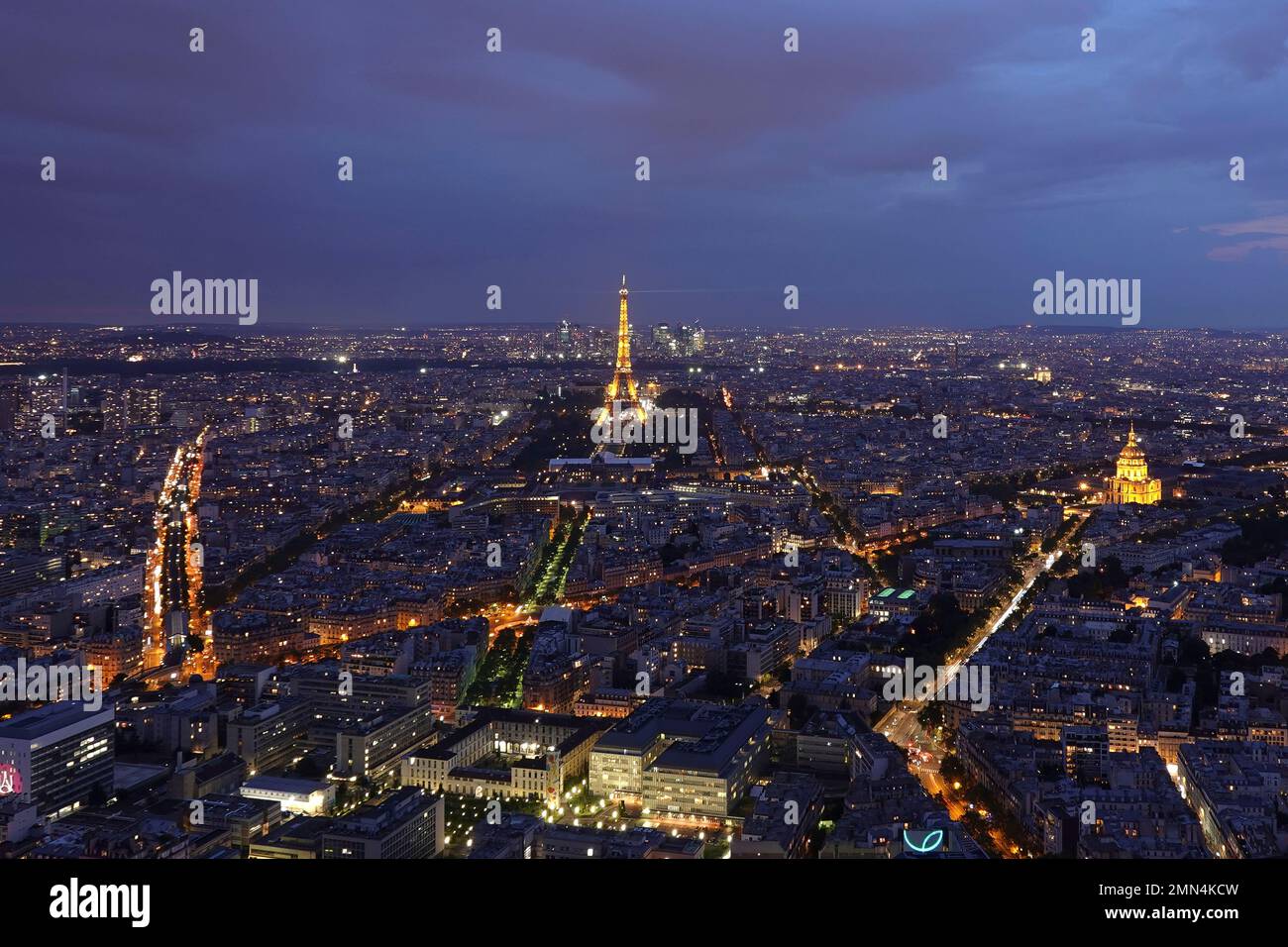 France, Paris, Panoramic view of Paris from the Montparnasse Tower ...