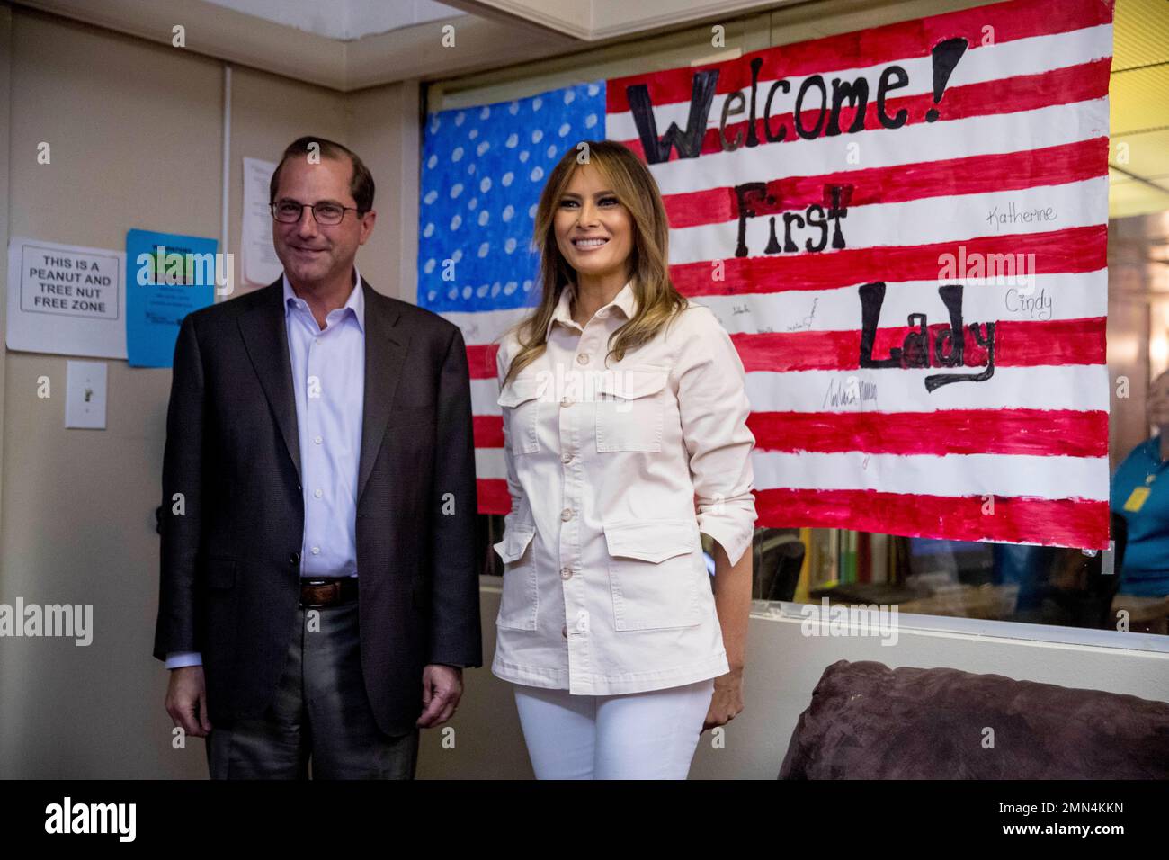 First lady Melania Trump and Health and Human Services Secretary Alex ...