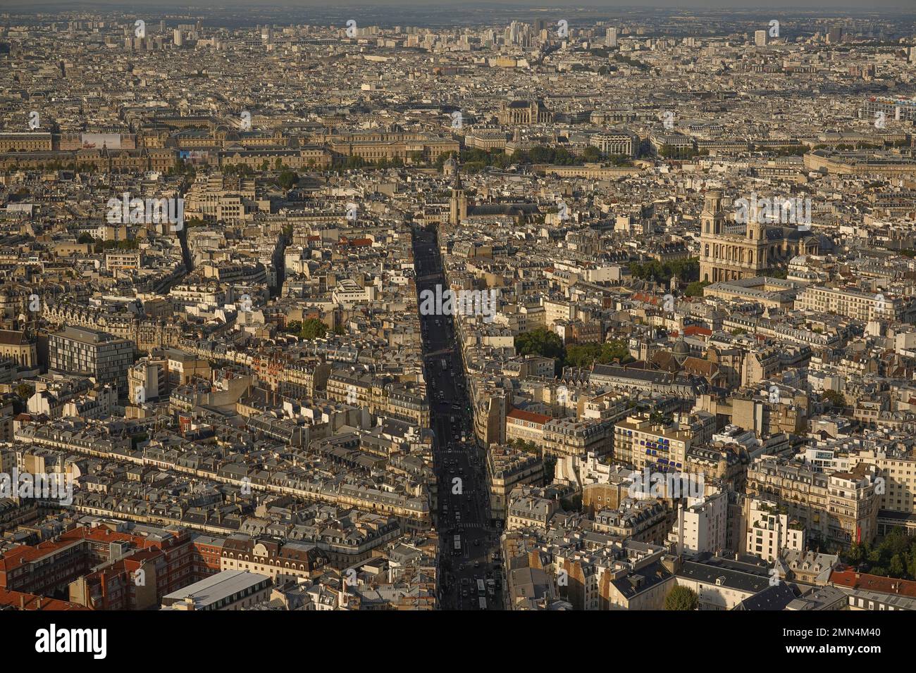 France, Paris, Panoramic view of Paris from the Montparnasse Tower ...