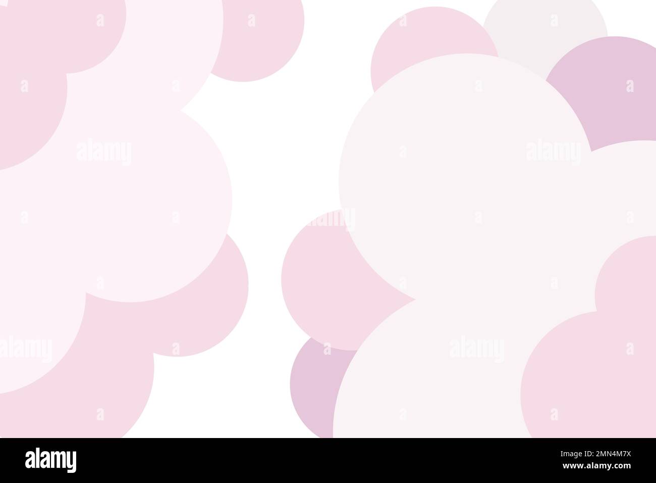 Pink vector minimal clouds. Pastel colors circles valentine background ...