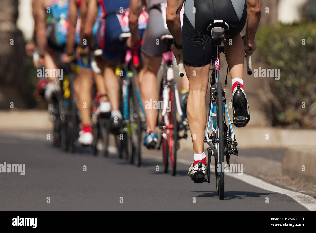 Cycling competition cyclist athletes riding a race at high speed Stock ...