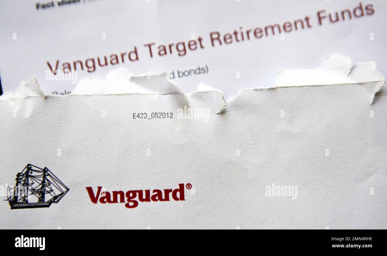 In this photo made on Thursday, June 7, 2018, logo for the Vanguard ...
