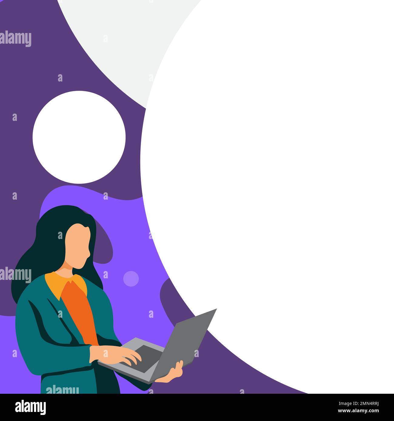 Businesswoman standing on the bright colored background. Woman holding ...
