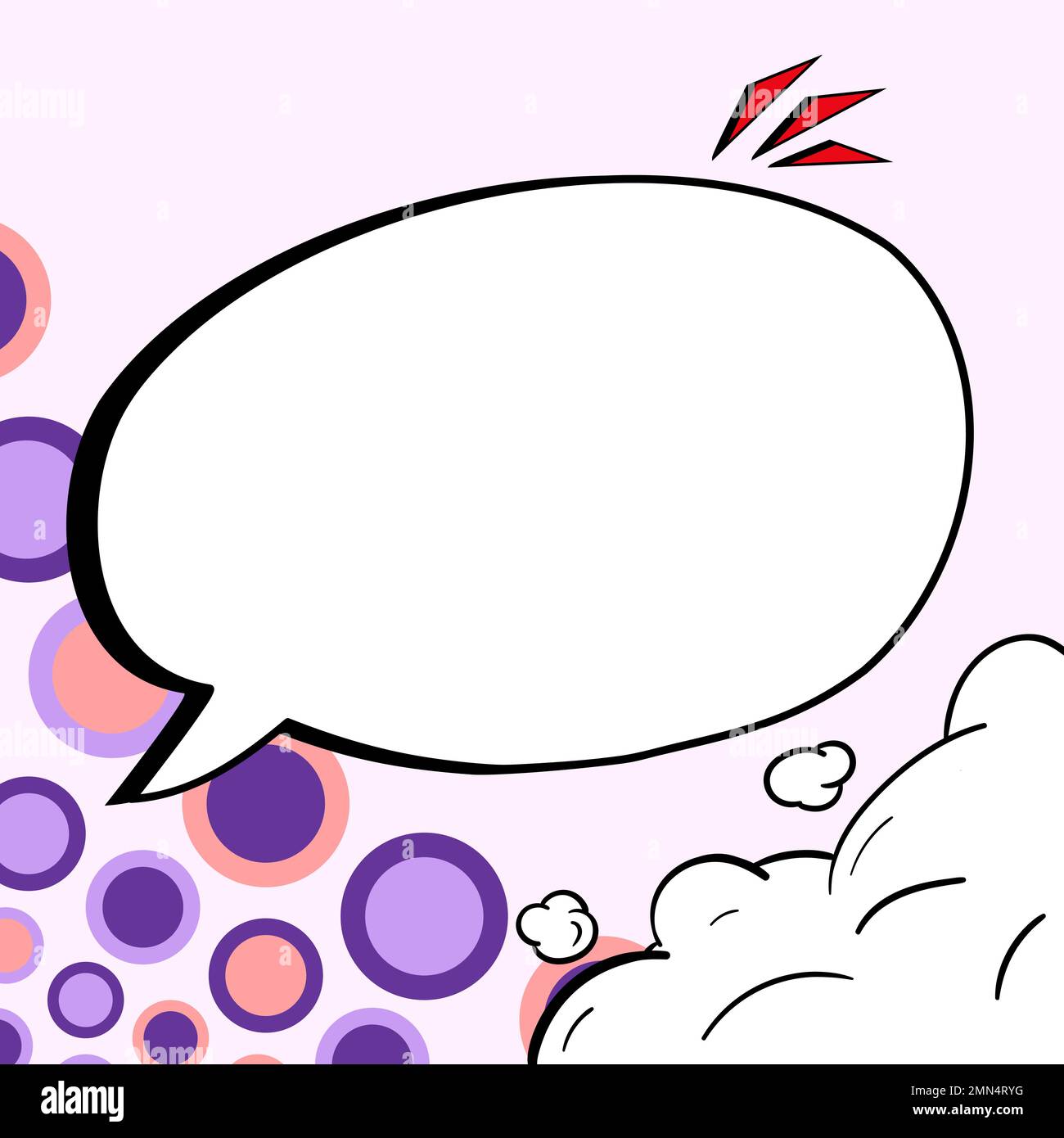 Comic Blank Speech Bubble With Copy Space And Colorful Doodles. Design ...