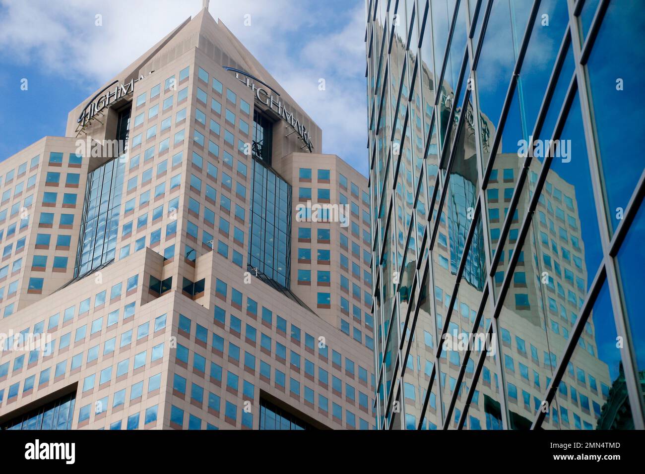 The sign marking the offices for Highmark and the Fifth Avenue Place ...
