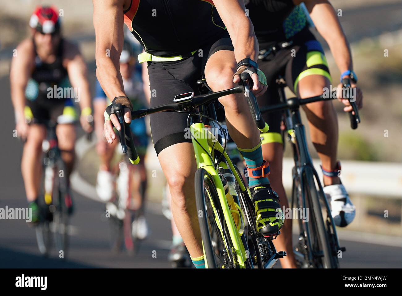 Cycling competition cyclist athletes riding a race at high speed Stock ...