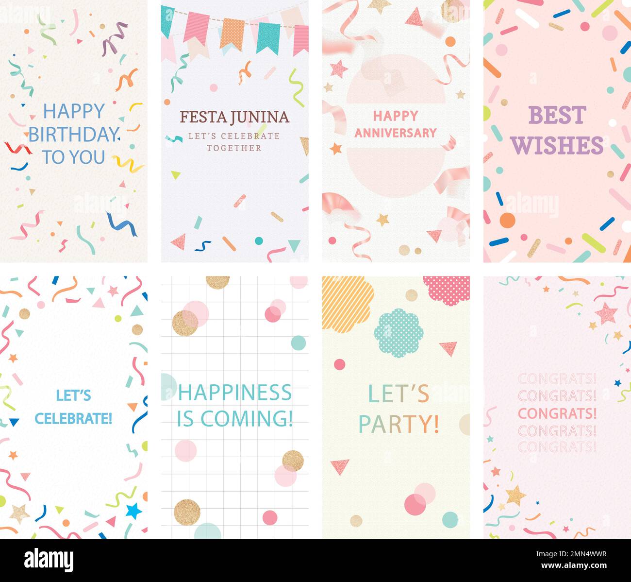 Festive confetti Instagram story template, colorful celebration vector ...