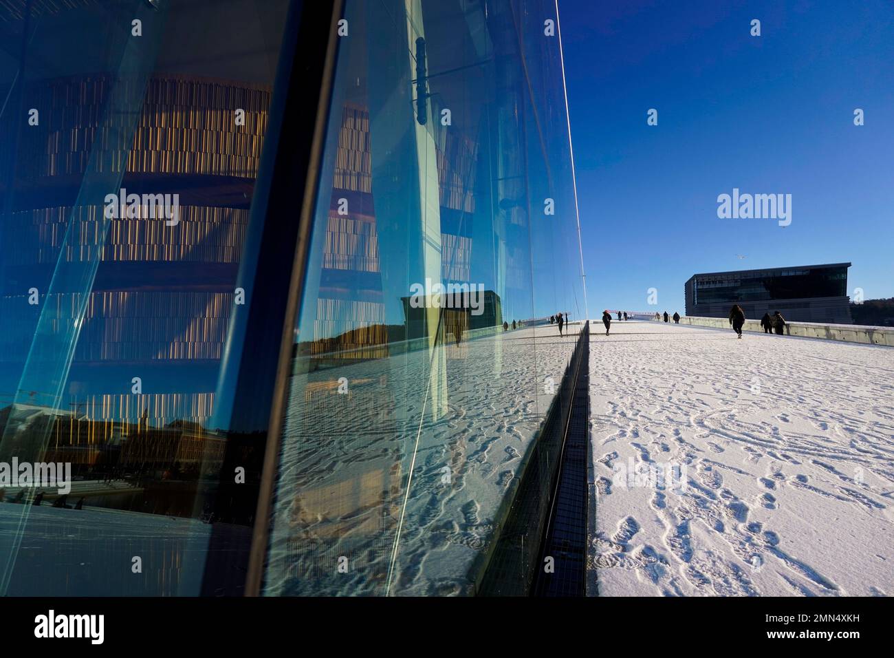Oslo 20230120.The opera house on a sunny winter's day in January, a few ...