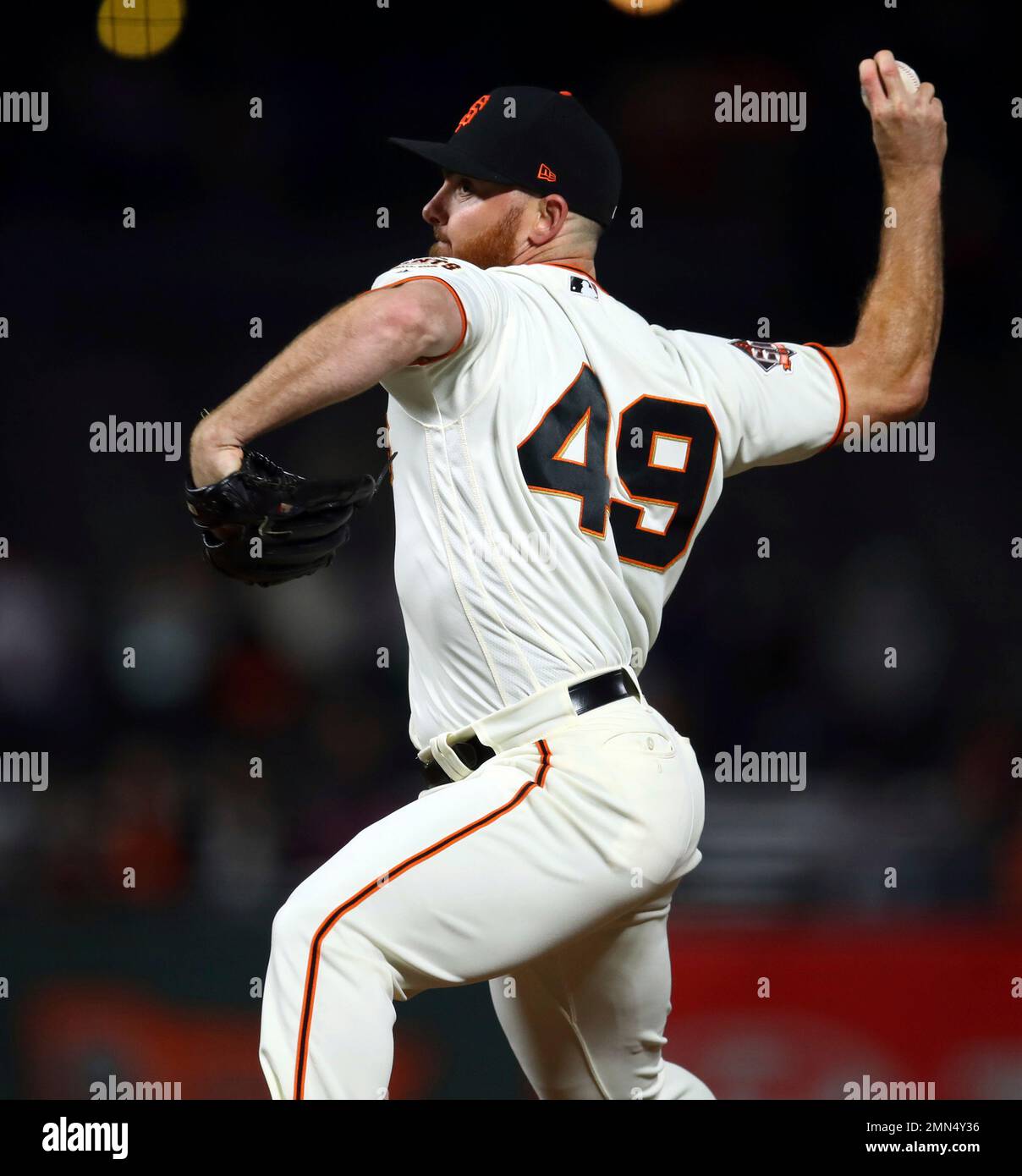 San Francisco Giants pitcher Sam Dyson works against the Miami Marlins ...