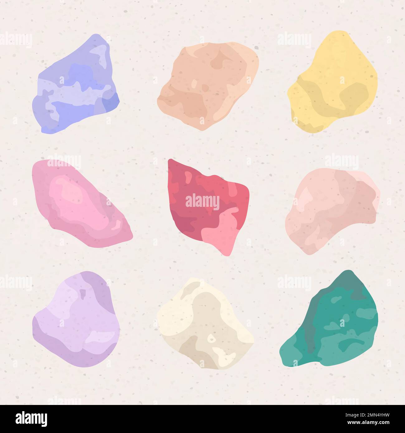 Pastel abstract stone shape, sticker vector set Stock Vector Image ...