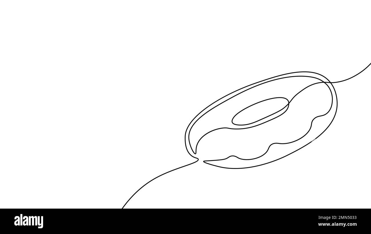 Single continuous line donut art. Coffee morning cafe bakery pastry ...