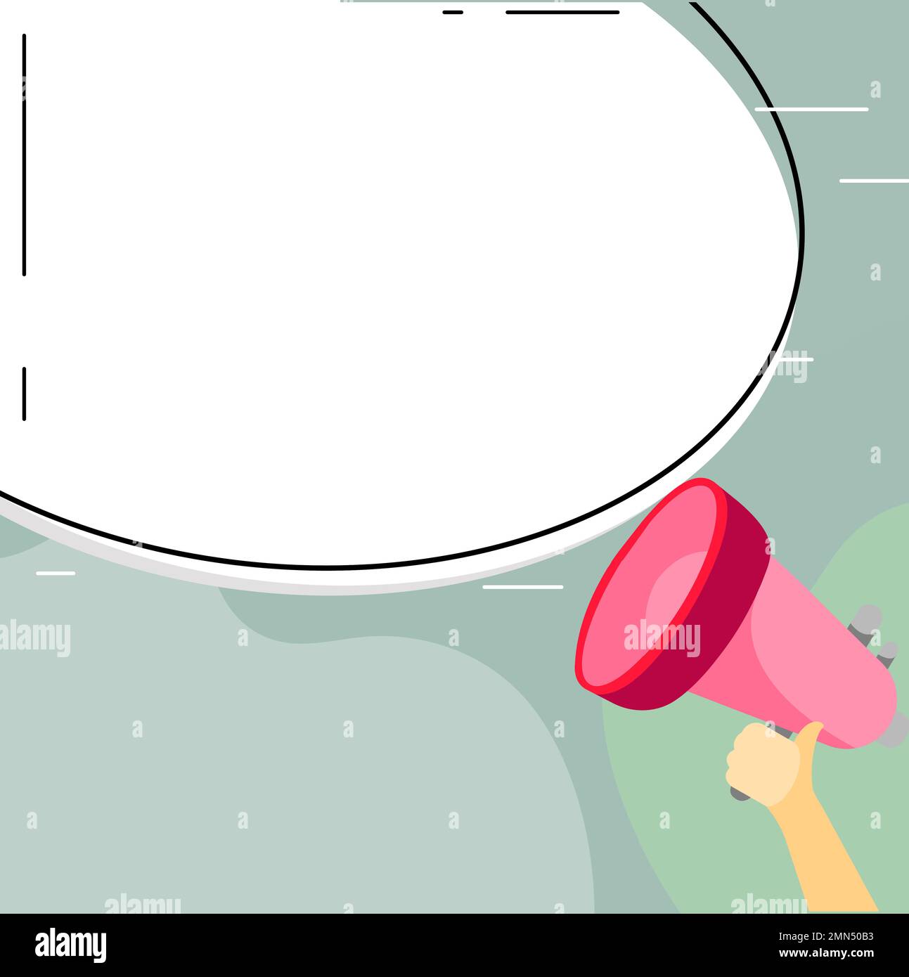 Megaphone In Hand Voice Device With Speech Bubble Presenting Important ...