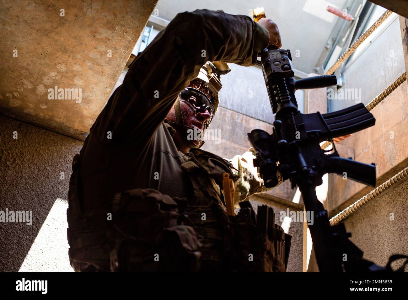 U.S. Army Sgt. Brody Holcomb, a team leader with 2nd Platoon, 58th ...