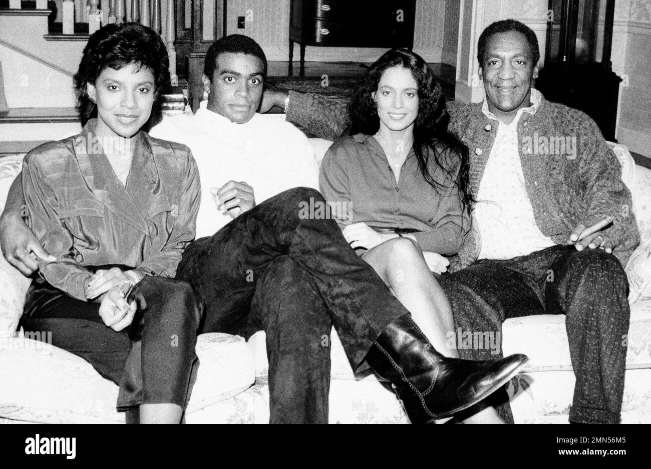 Football star Ahmad Rashad, second from left, visits the set of "The ...