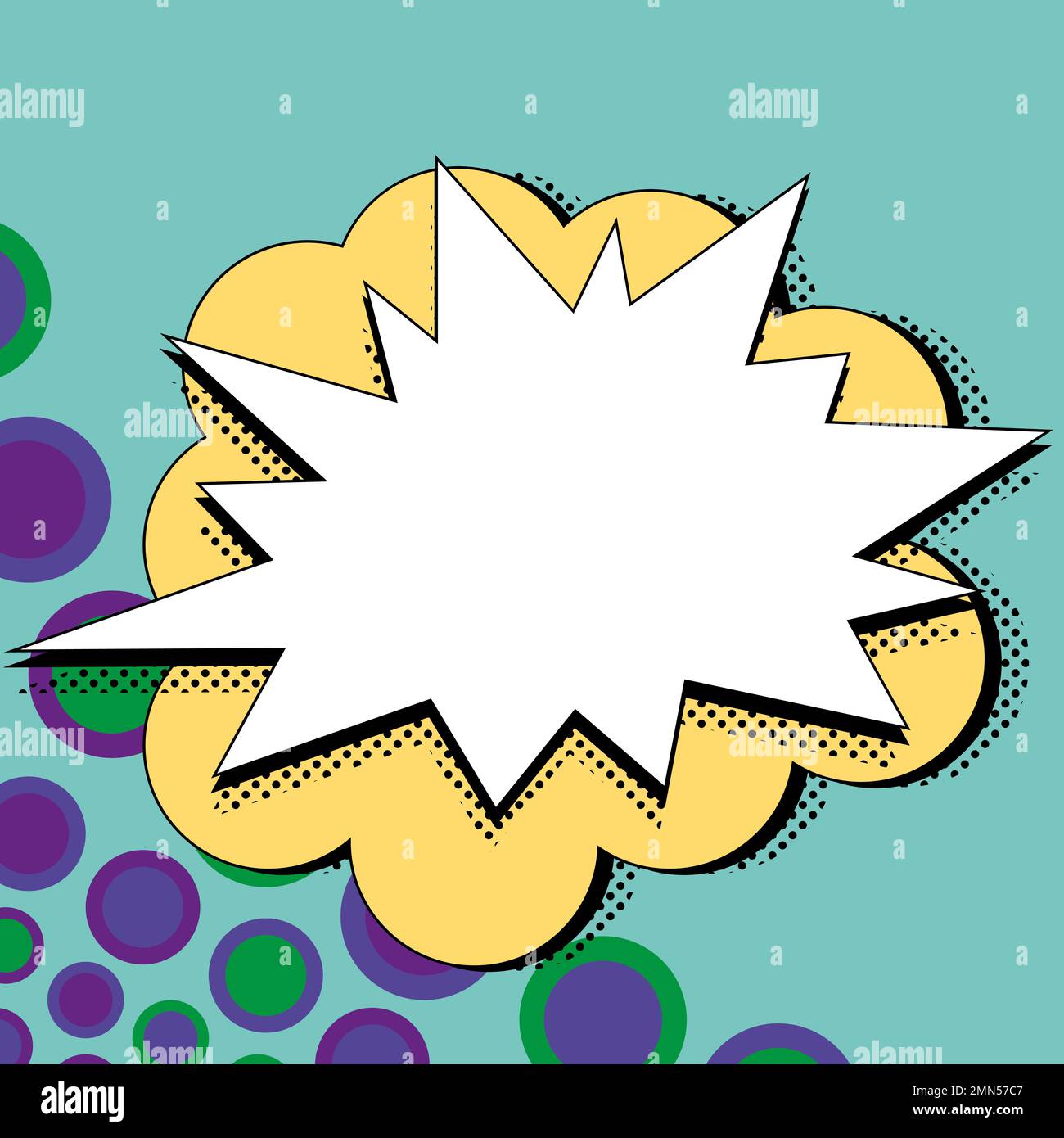 Comic Blank Speech Bubble With Copy Space And Colorful Doodles. Design ...