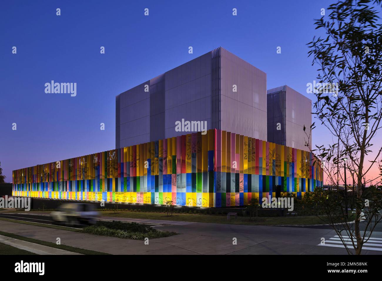 Northern and western building facades with feature facade lighting ...