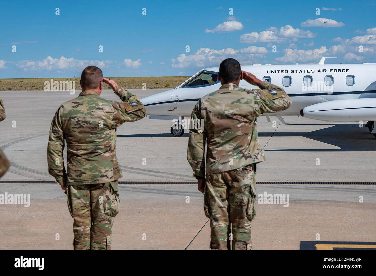 Col. Marcus Jackson, Space Base Delta 2 commander, and Col. Robert Clay ...