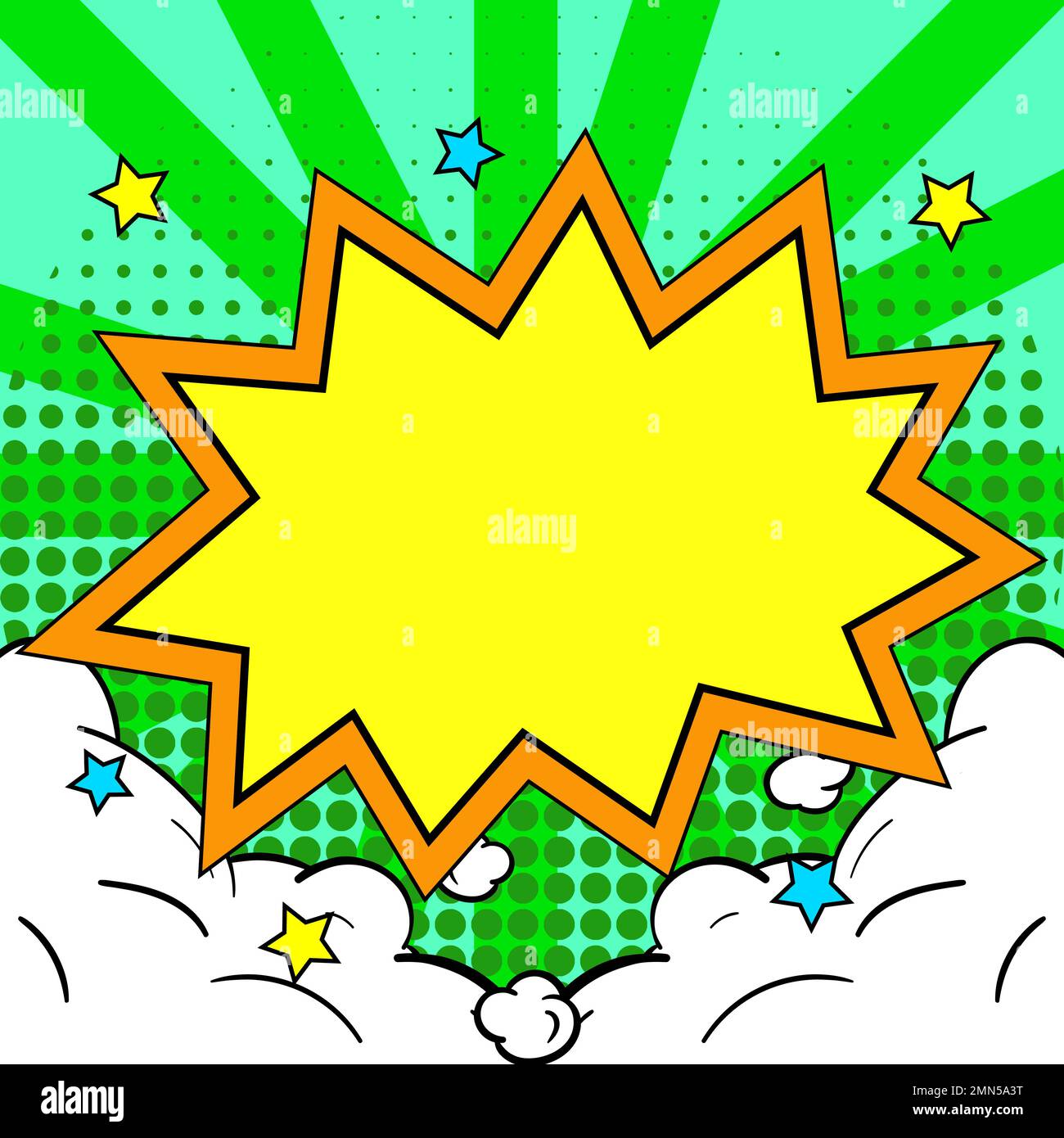 Comic Blank Speech Bubble With Copy Space Over Color Background Design ...