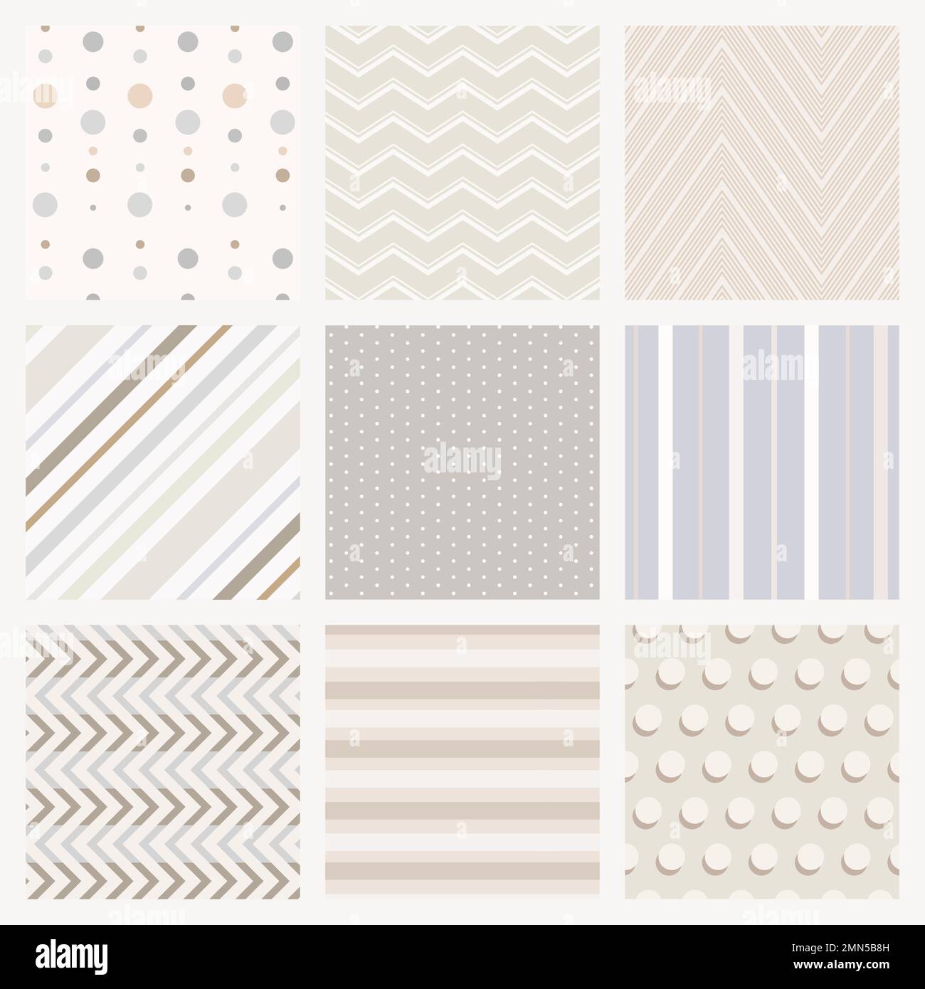 Cute pattern background, pastel cream simple design vector set Stock ...
