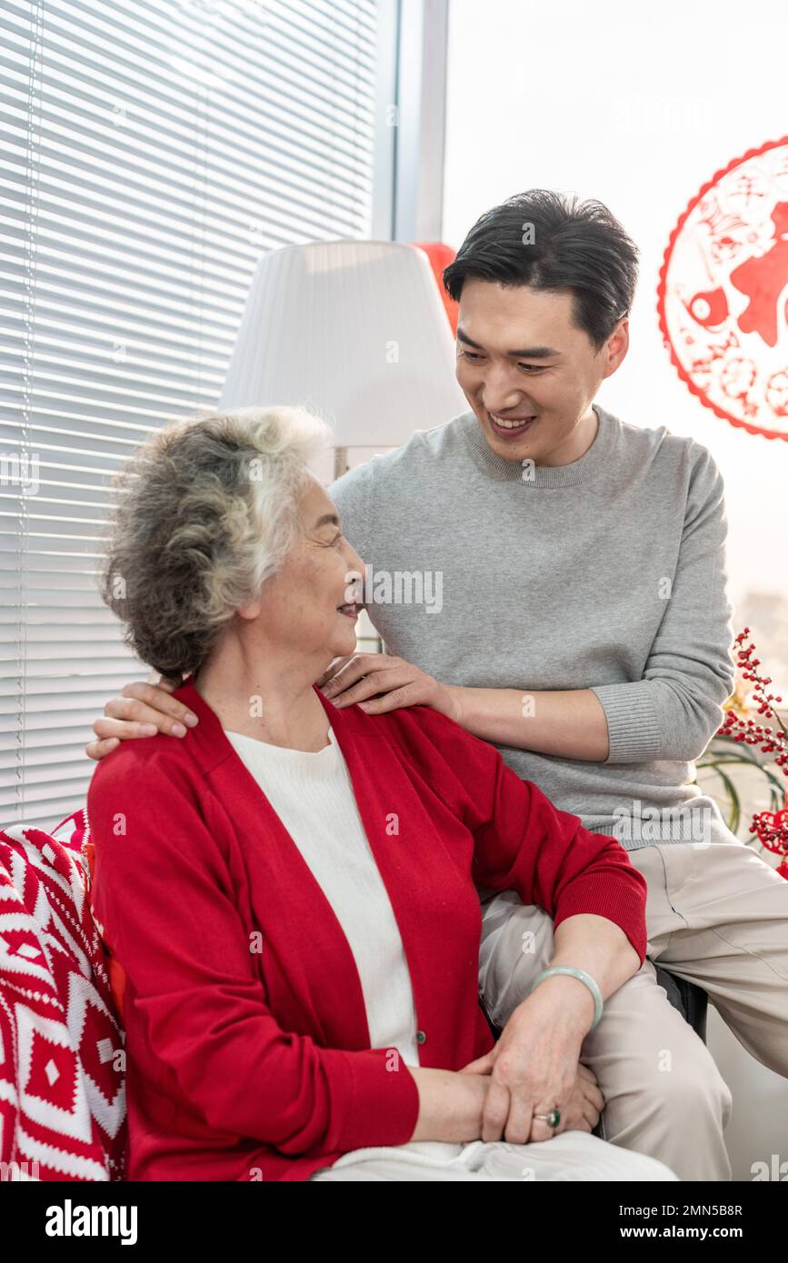 Happy mother and son Stock Photo - Alamy