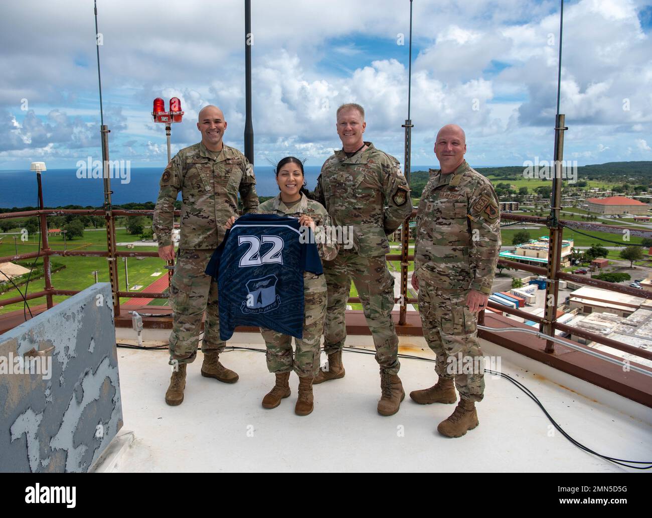 U.S. Air Force Tech Sgt. Omega Guzman senior watch supervisor for the Air Traffic Control Tower ...