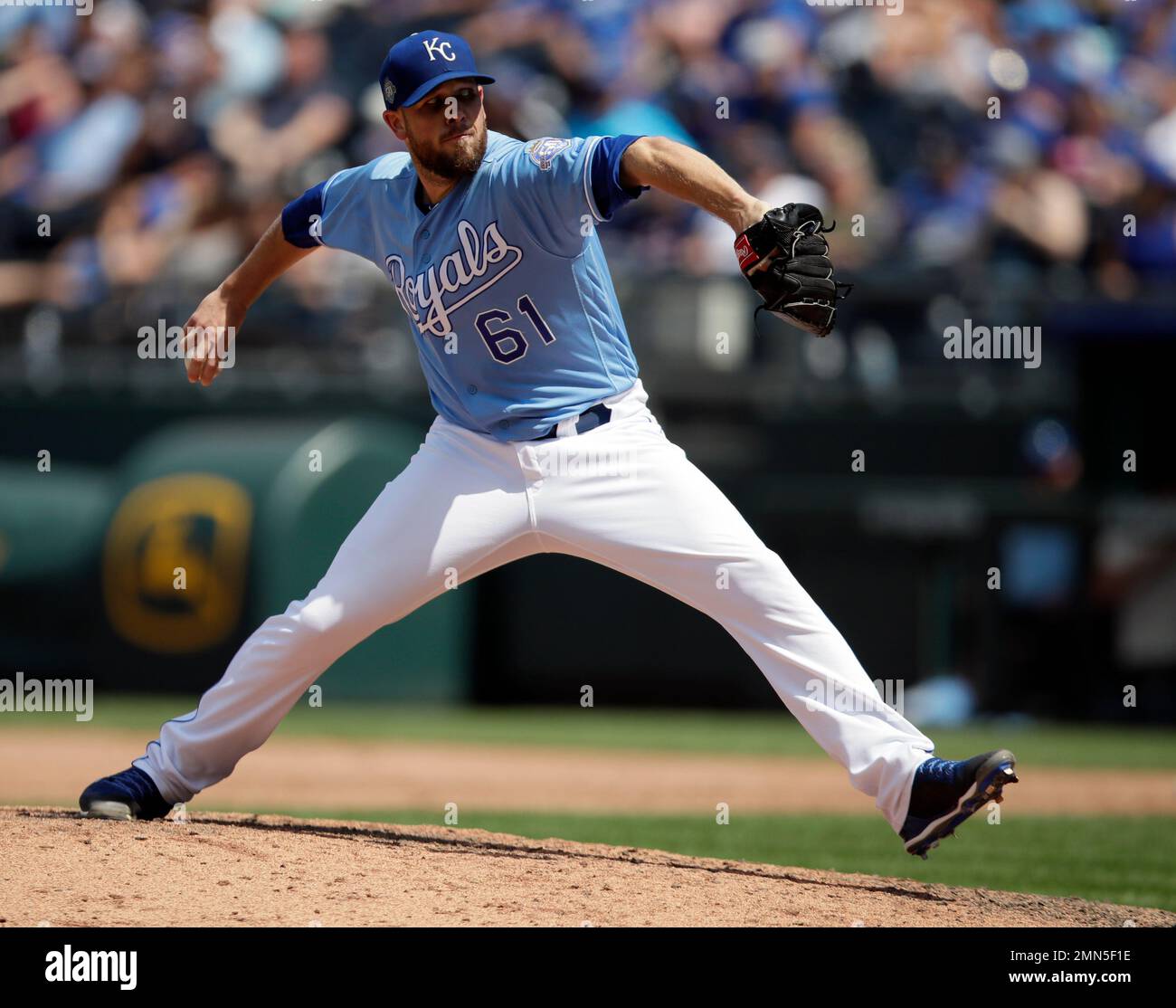 Kansas City Royals relief pitcher Kevin McCarthy during a baseball game ...
