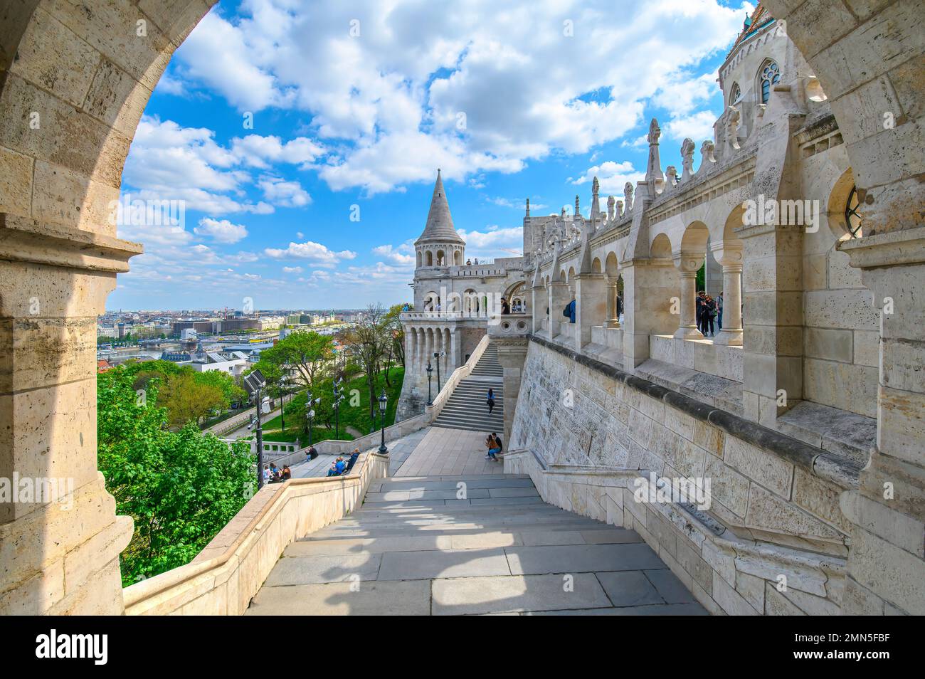 Budapest, Hungary. Fisherman's Bastion at the heart of Buda's Castle ...