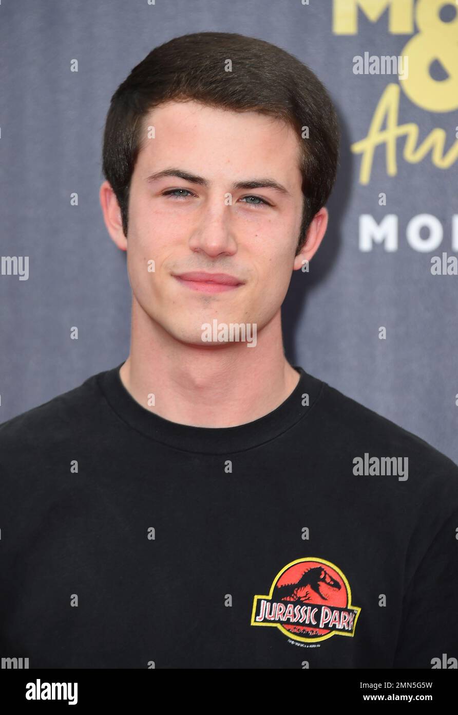 Dylan Minnette arrives at the MTV Movie and TV Awards at the Barker ...
