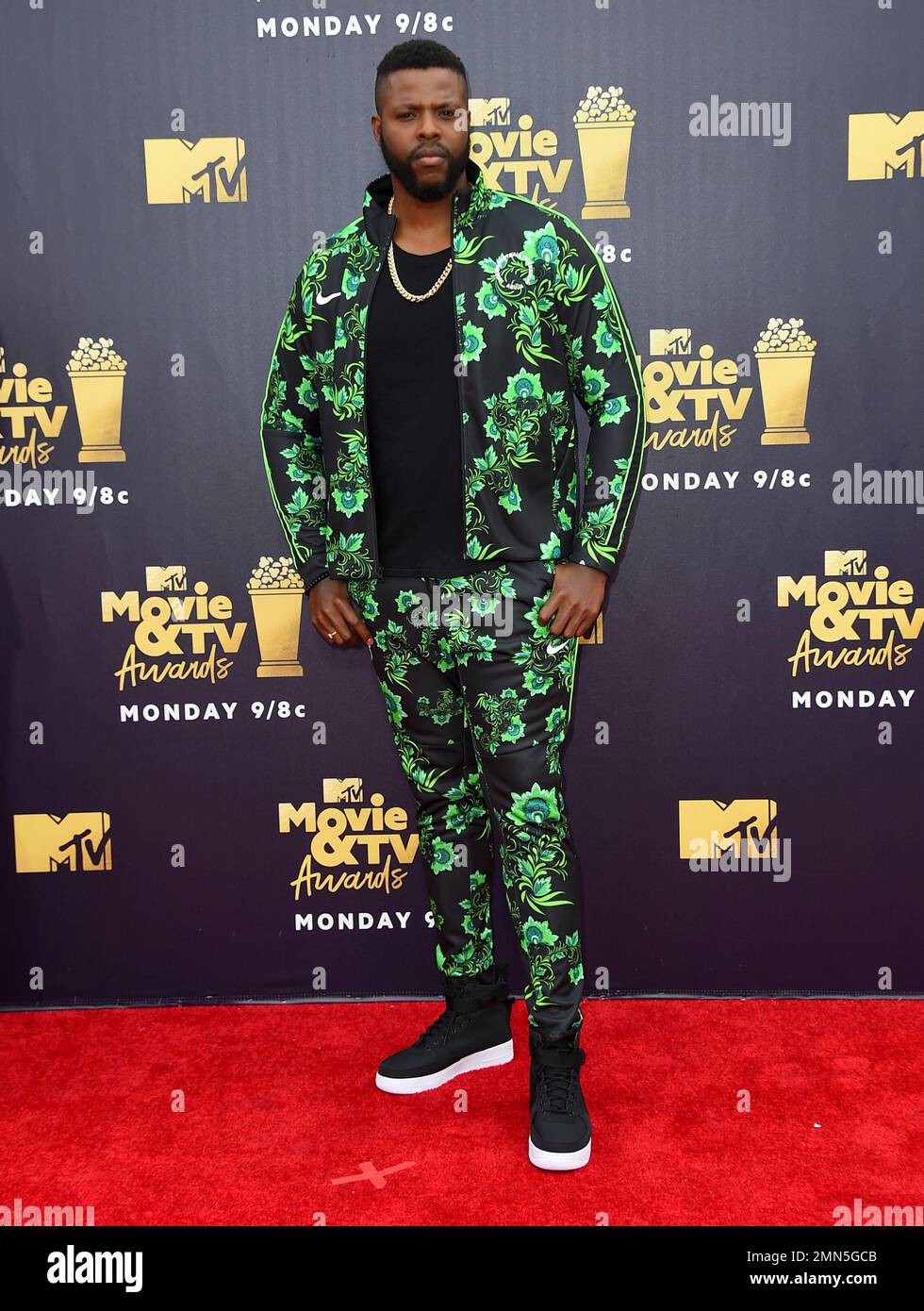 Winston Duke arrives at the MTV Movie and TV Awards at the Barker ...