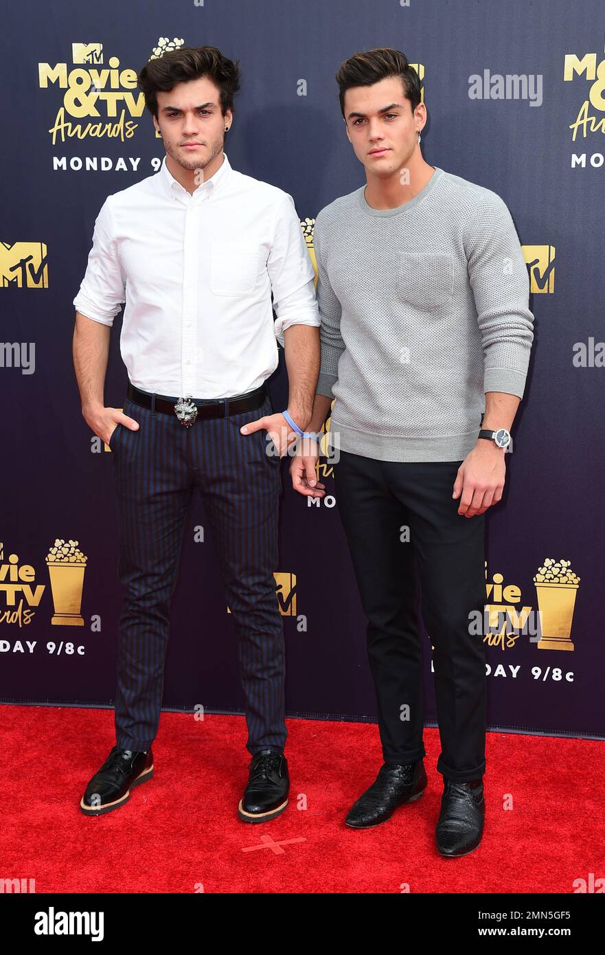 Ethan Dolan, left, and Grayson Dolan arrive at the MTV Movie and TV ...
