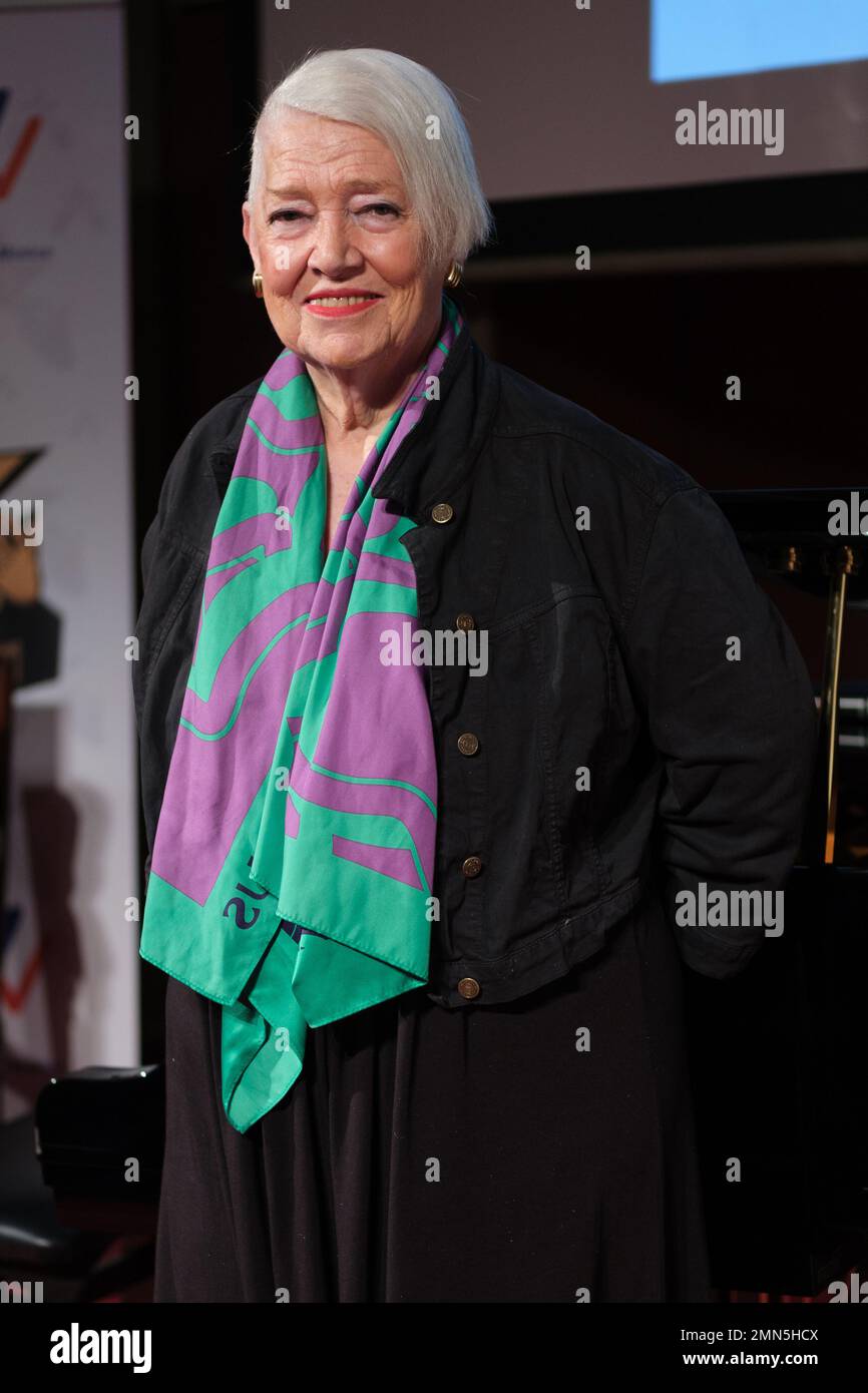 Singer Izaskun Uranga attends the Mocedades Portrait Session at Ateneo ...