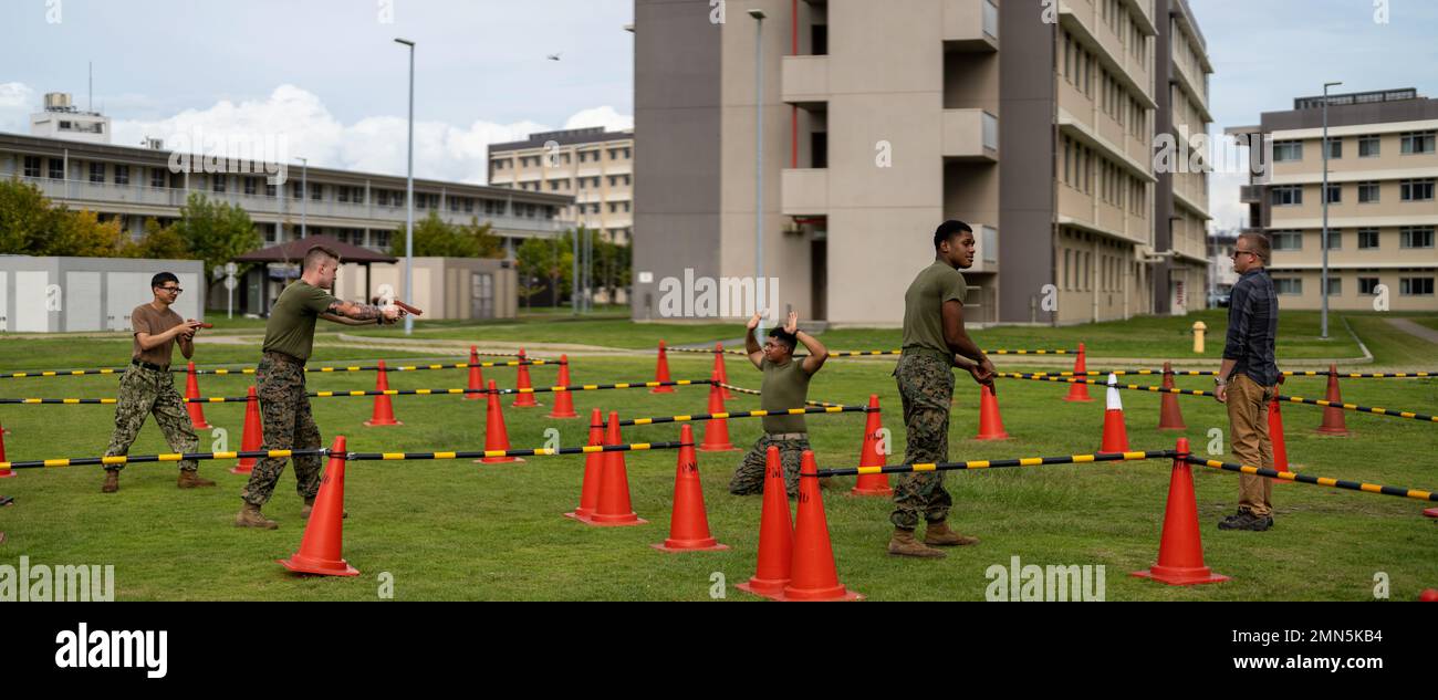 U.S. Marines and Sailors conduct room clearing drills during Security ...