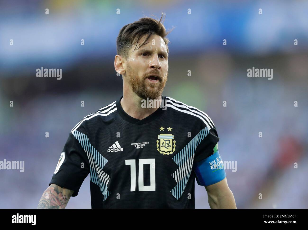 Argentina's Lionel Messi looks on during the group D match between ...