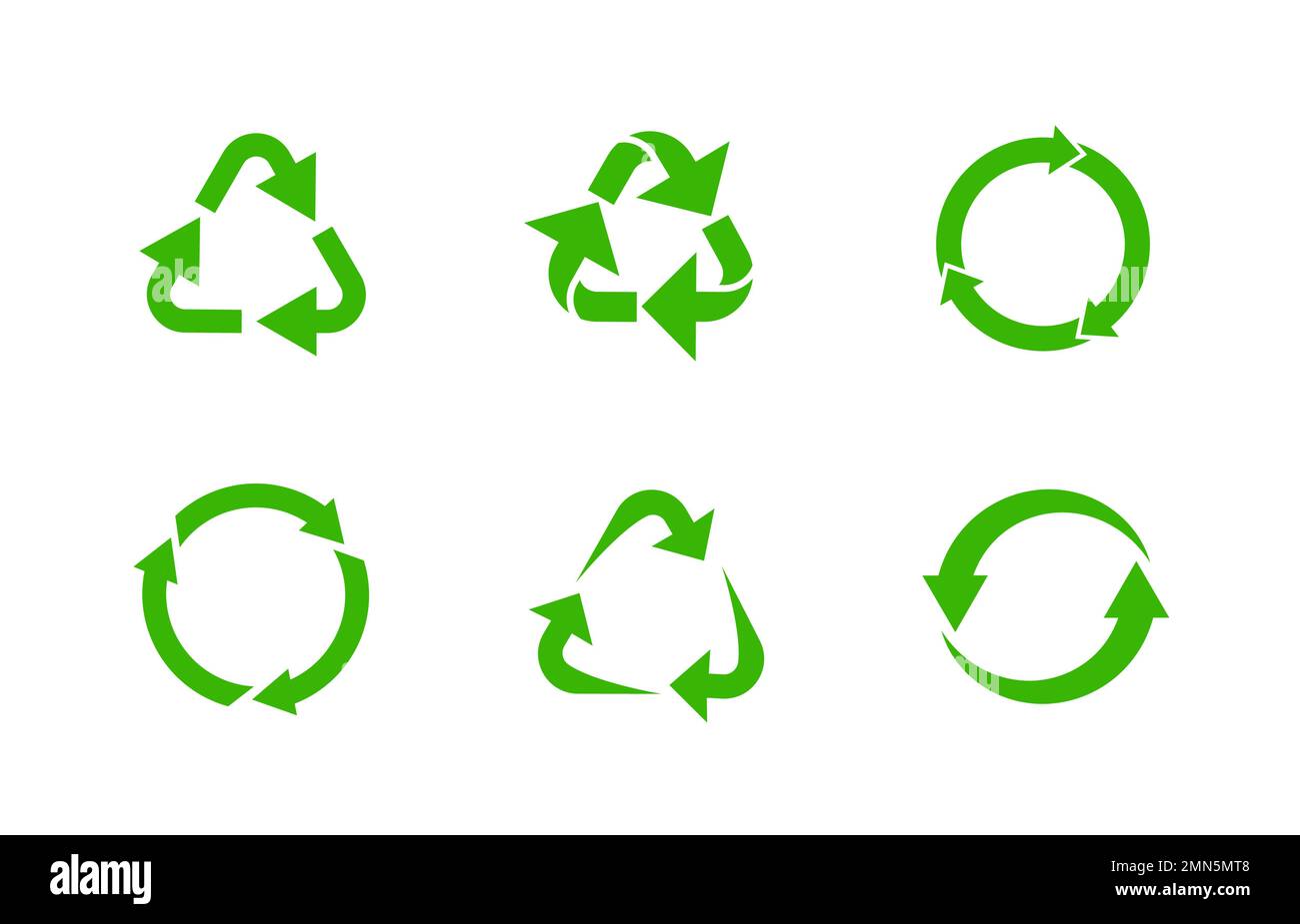 Green recycling arrows. Circular and triangular eco cycles Stock Vector ...