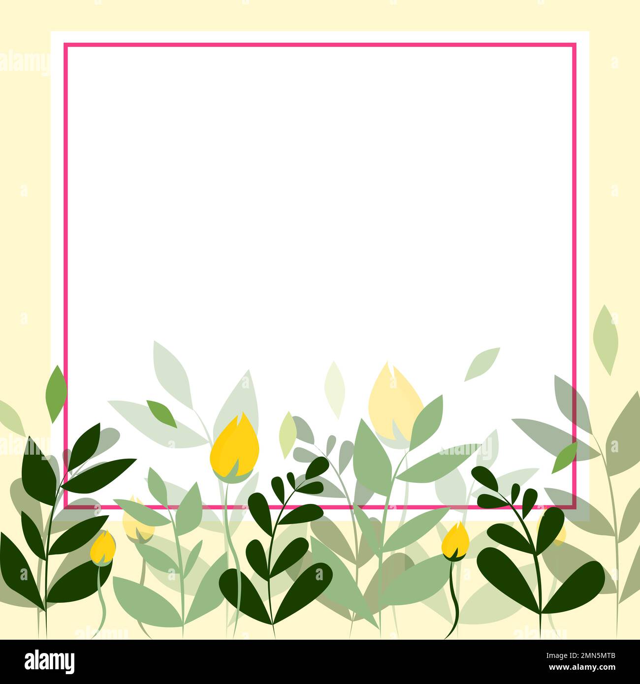 Text Frame Surrounded With Assorted Flowers Hearts And Leaves ...