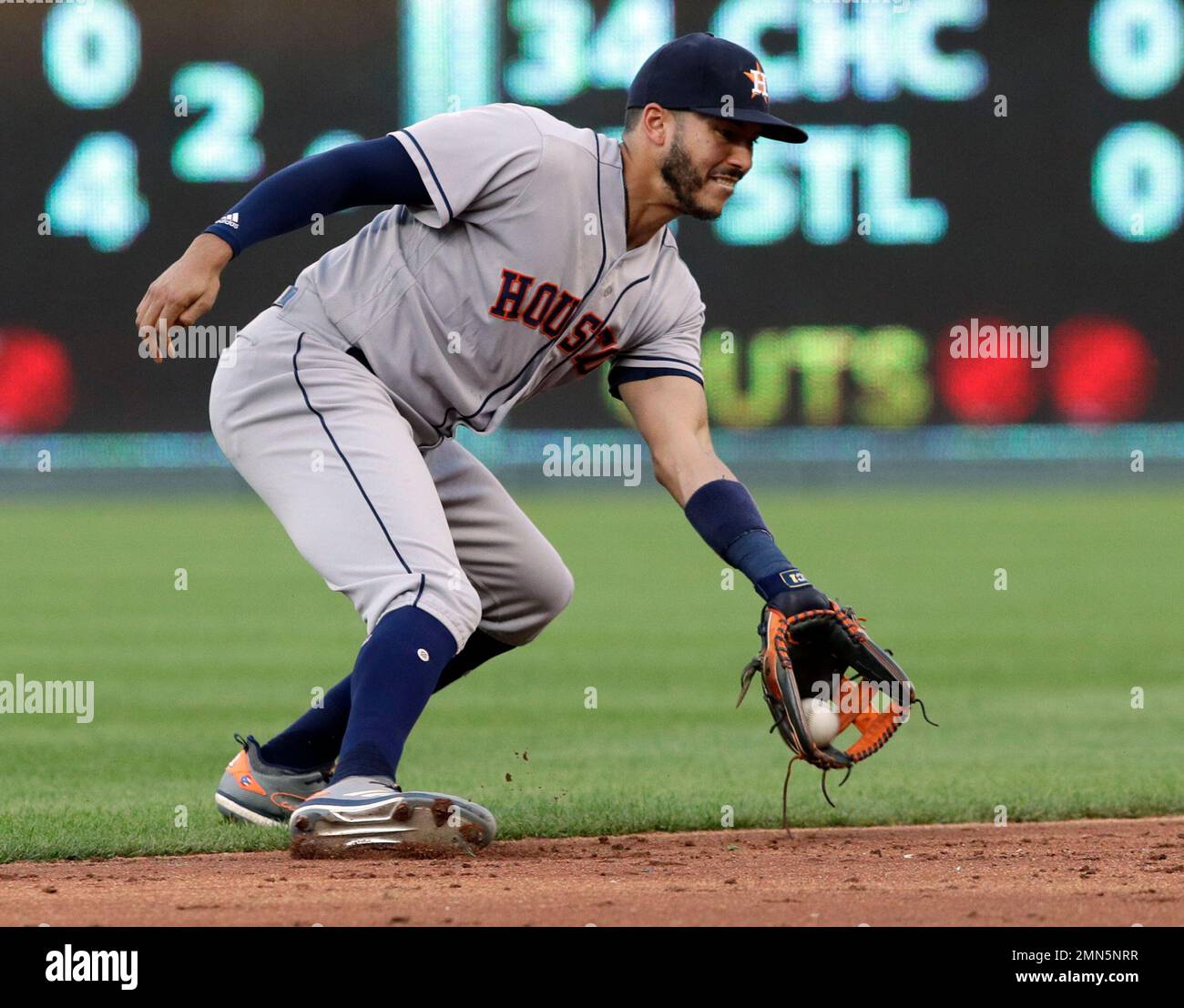 Houston Astros shortstop Carlos Correa during a baseball game against ...