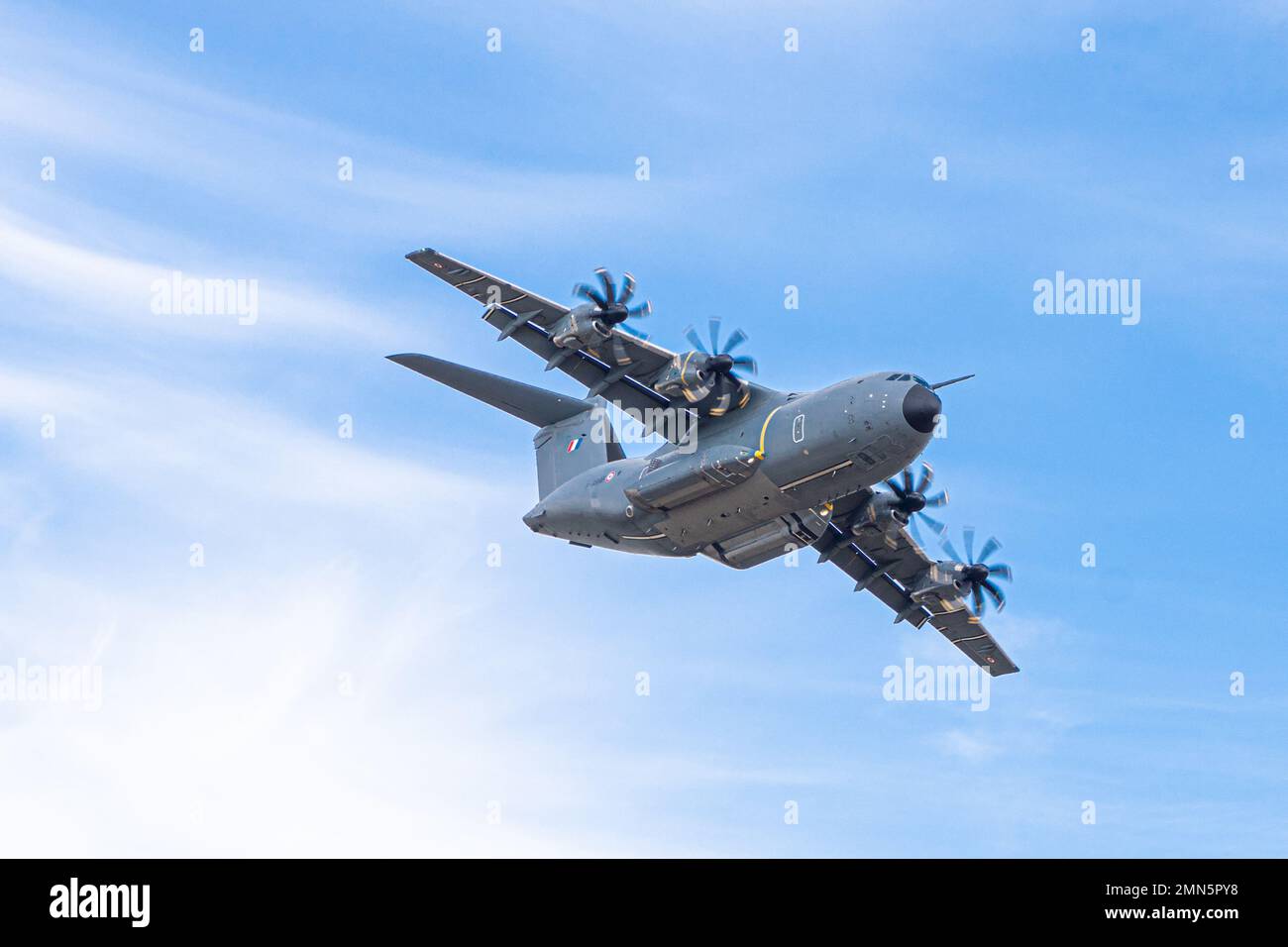 A French Air Force A400M Atlas aircraft participates in an airdrop ...
