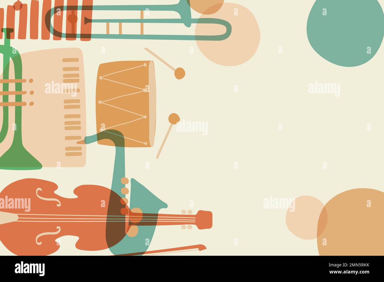 Orange aesthetic background, musical instrument frame in retro design ...