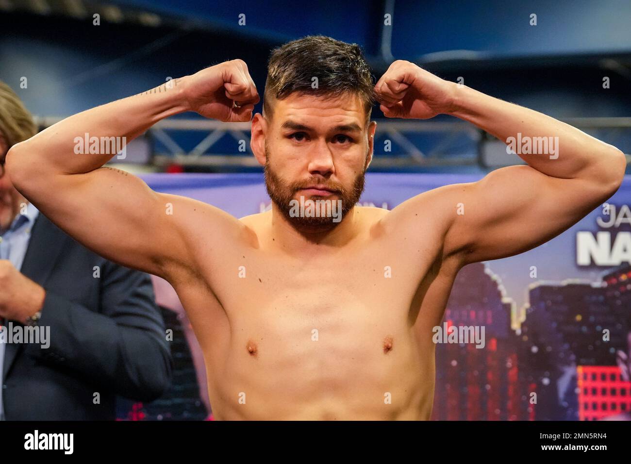 Oslo 20230127.Weigh-in before tomorrow's boxing event in Oslo, where ...