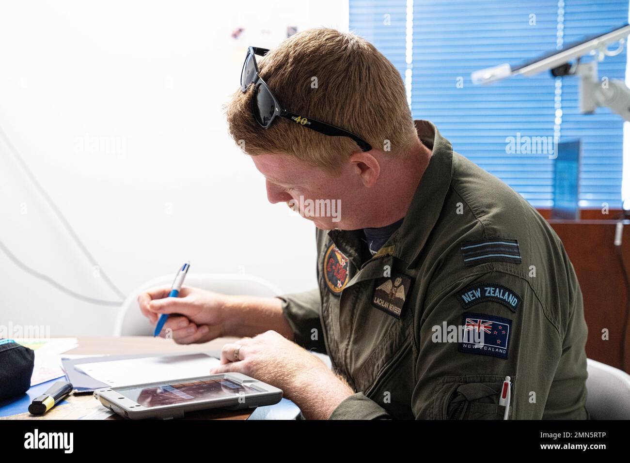 Aircrew members with the Royal New Zealand Air Force’s No. 40 Squadron ...