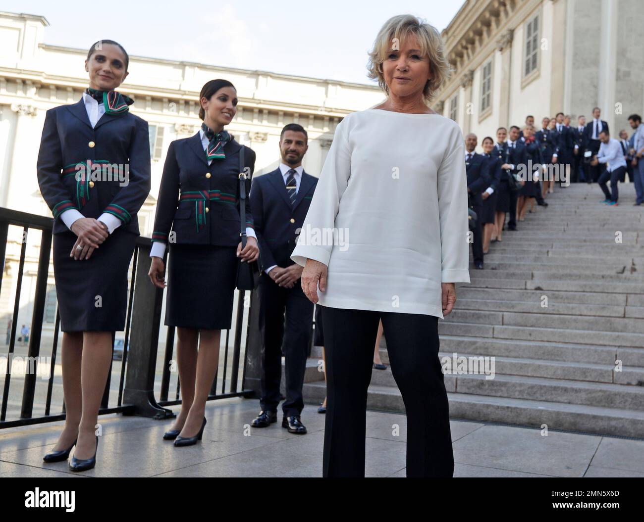 Italian fashion designer Alberta Ferretti presents the new Alitalia's ...