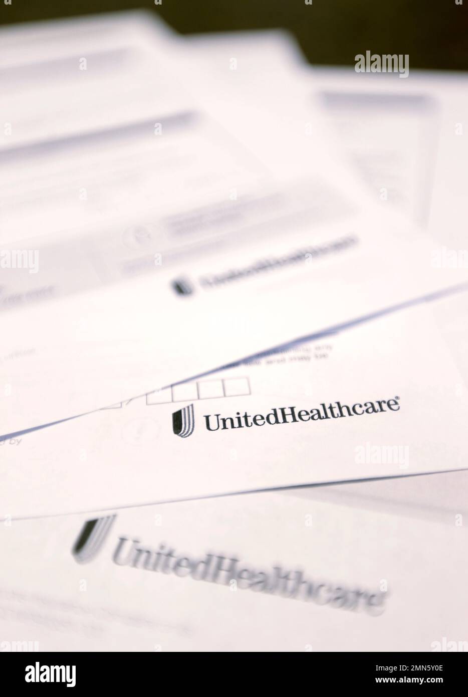 In this Friday, June 15, 2018 photo, UnitedHealthcare cards and forms ...