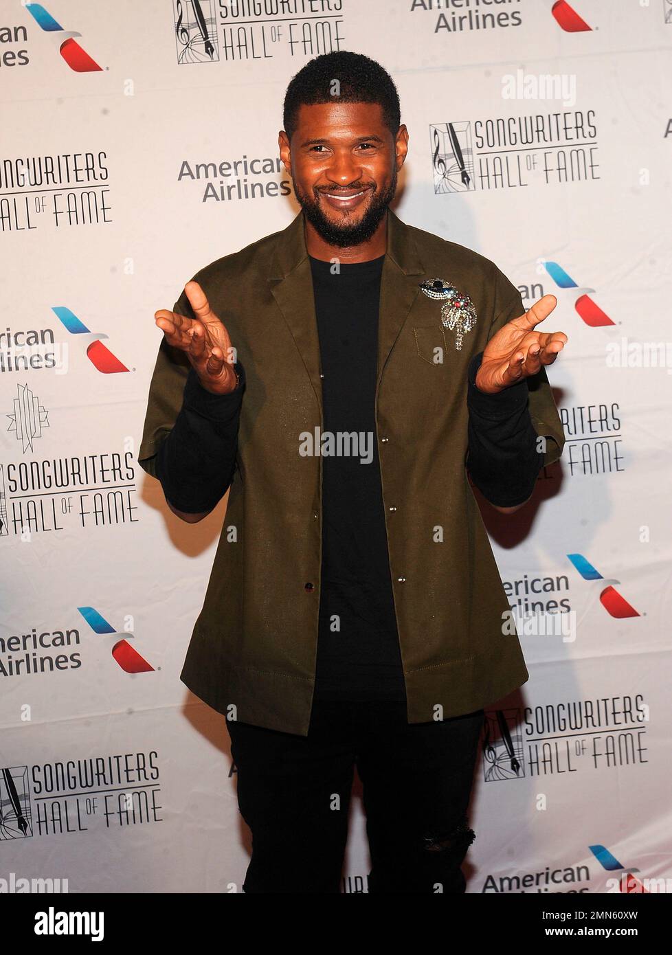 Usher arrives during the 49th annual Songwriters Hall of Fame Induction ...