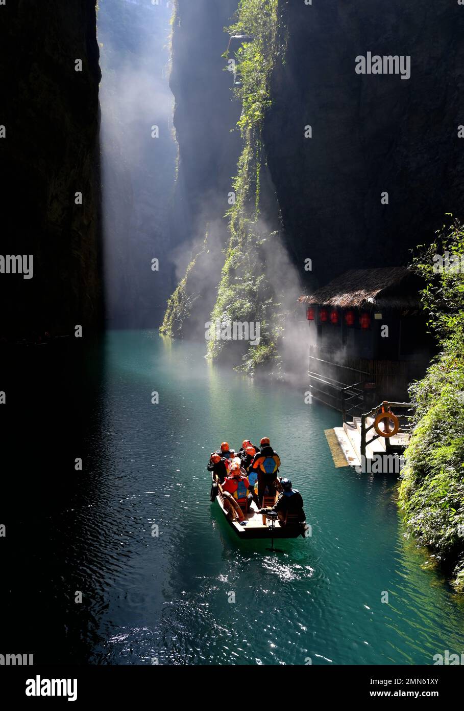 Hefeng, China's Hubei Province. 28th Jan, 2023. Tourists enjoy boat ...