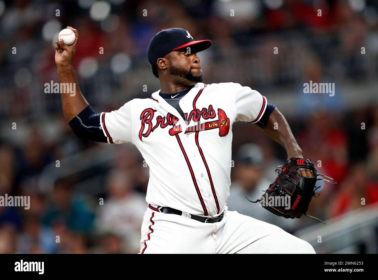 Atlanta Braves relief pitcher Arodys Vizcaino works in the ninth inning ...