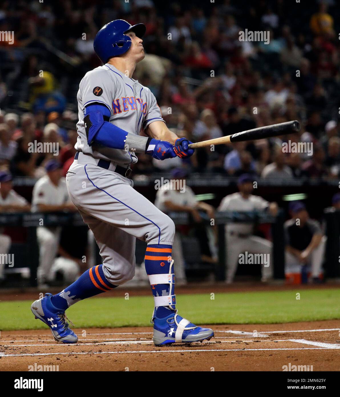 New York Mets' Brandon Nimmo watches his solo home run take flight ...